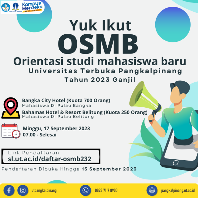 Pendaftaran OSMB (Orientasi Mahasiswa Baru) Tahun 2023 (2023 Ganjil) - UT