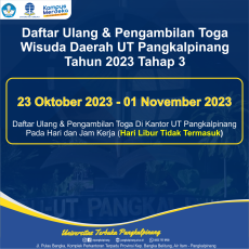 Daftar Ulang dan Pengambilan Toga Wisuda Daerah 2023 Ganjil - UT