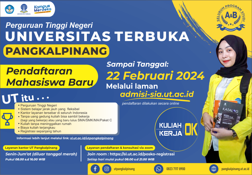 Pendaftaran Mahasiswa Baru UT Pangkalpinang Masih Dibuka - UT